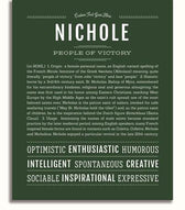 Nichole Personalized Name Meaning Art Prints – Name Stories