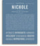 Nichole Personalized Name Meaning Art Prints – Name Stories