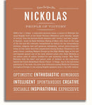 Nickolas | Name Art Print – Name Stories