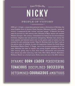 Nicky | Name Art Print - Personalized Custom Gifts – Name Stories