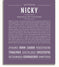 Nicky | Name Art Print - Personalized Custom Gifts – Name Stories