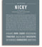 Nicky | Name Art Print - Personalized Custom Gifts – Name Stories