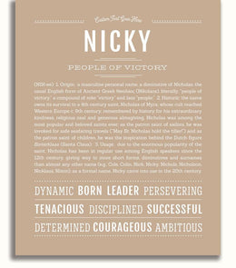 Nicky | Name Art Print – Name Stories
