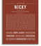 Nicky | Name Art Print – Name Stories