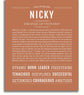 Nicky | Name Art Print – Name Stories
