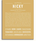 Nicky | Name Art Print – Name Stories