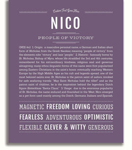 Nico | Name Art Print – Name Stories