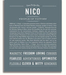 Nico Personalized Name Meaning Art Prints – Name Stories