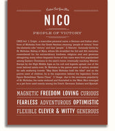 Nico Personalized Name Meaning Art Prints – Name Stories