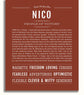 Nico | Name Art Print – Name Stories