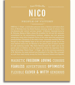 Nico | Name Art Print – Name Stories