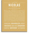 Nicolas Personalized Name Meaning Art Prints – Name Stories