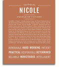Nicole Personalized Name Meaning Art Prints – Name Stories