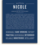 Nicole Personalized Name Meaning Art Prints – Name Stories