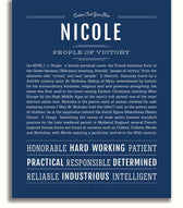 Nicole Personalized Name Meaning Art Prints – Name Stories