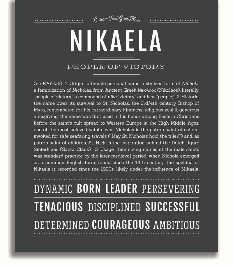 Nikaela | Name Art Print – Name Stories