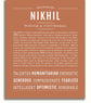 Nikhil Personalized Name Meaning Art Prints – Name Stories