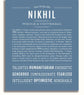 Nikhil Personalized Name Meaning Art Prints – Name Stories