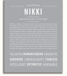 Nikki | Name Art Print – Name Stories