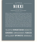 Nikki | Name Art Print – Name Stories