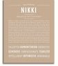 Nikki Personalized Name Meaning Art Prints – Name Stories