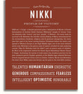 Nikki Personalized Name Meaning Art Prints – Name Stories