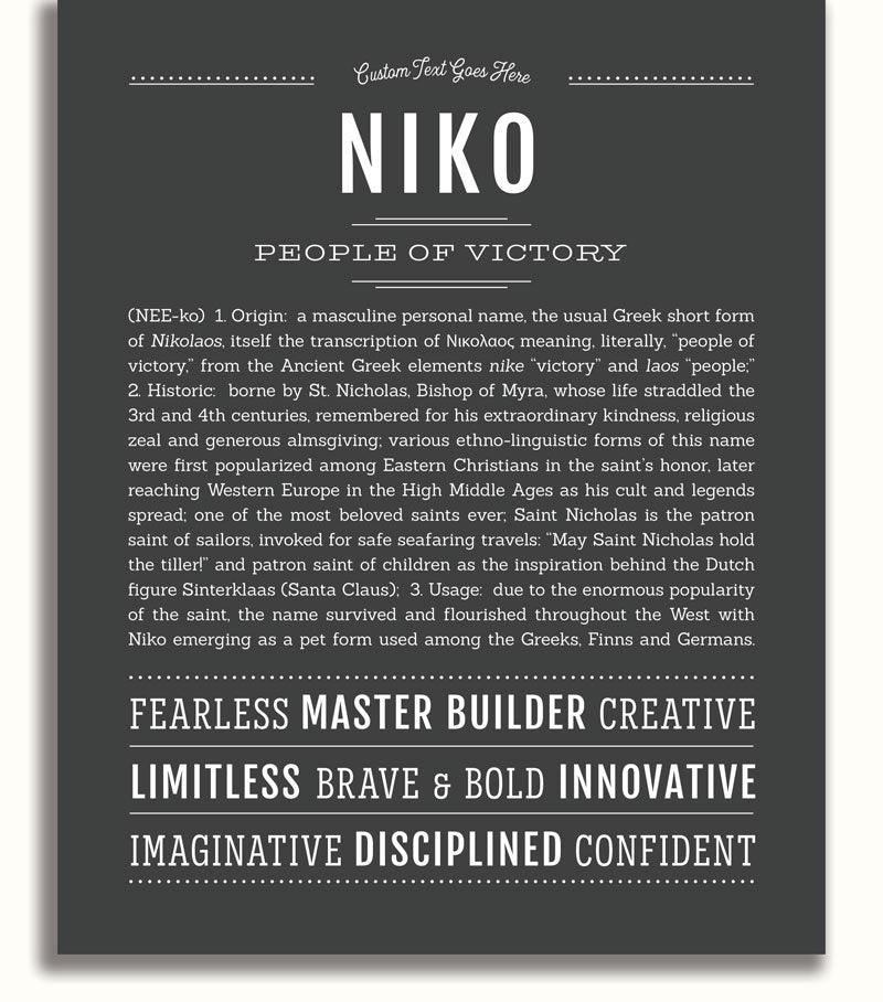 Niko | Name Art Print – Name Stories