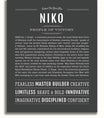 Niko | Name Art Print – Name Stories