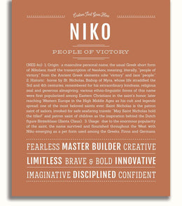 Niko | Name Art Print – Name Stories