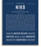 Niko Personalized Name Meaning Art Prints – Name Stories