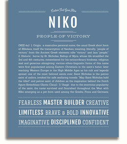 Niko | Name Art Print – Name Stories