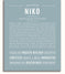 Niko Personalized Name Meaning Art Prints – Name Stories