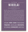 Nikolai Personalized Name Meaning Art Prints – Name Stories