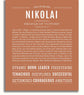 Nikolai Personalized Name Meaning Art Prints – Name Stories
