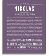 Nikolas | Name Art Print - Personalized Custom Gifts – Name Stories