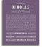 Nikolas Personalized Name Meaning Art Prints – Name Stories