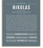 Nikolas Personalized Name Meaning Art Prints – Name Stories