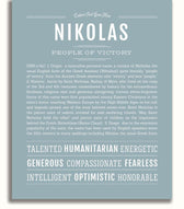 Nikolas Personalized Name Meaning Art Prints – Name Stories