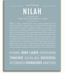 Nilah Personalized Name Meaning Art Prints – Name Stories