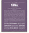 Nina Personalized Name Meaning Art Prints – Name Stories