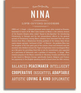 Nina Personalized Name Meaning Art Prints – Name Stories