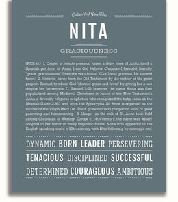Nita | Name Art Print – Name Stories