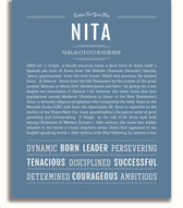 Nita Personalized Name Meaning Art Prints – Name Stories