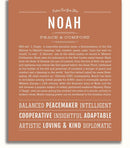Noah Personalized Name Meaning Art Prints – Name Stories
