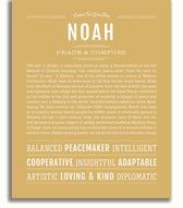 Noah Personalized Name Meaning Art Prints – Name Stories