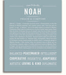Noah Personalized Name Meaning Art Prints – Name Stories