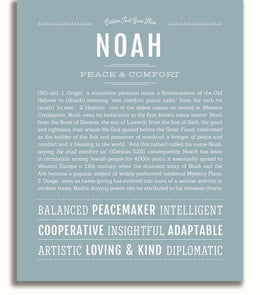 Noah Personalized Name Meaning Art Prints – Name Stories