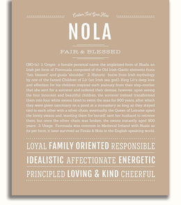 Nola | Name Art Print – Name Stories