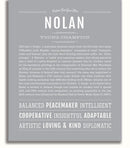 Nolan Personalized Name Meaning Art Prints – Name Stories
