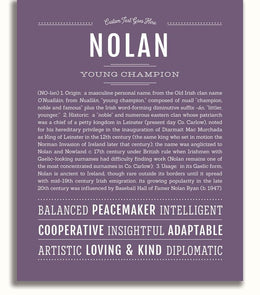 Nolan | Name Art Print – Name Stories